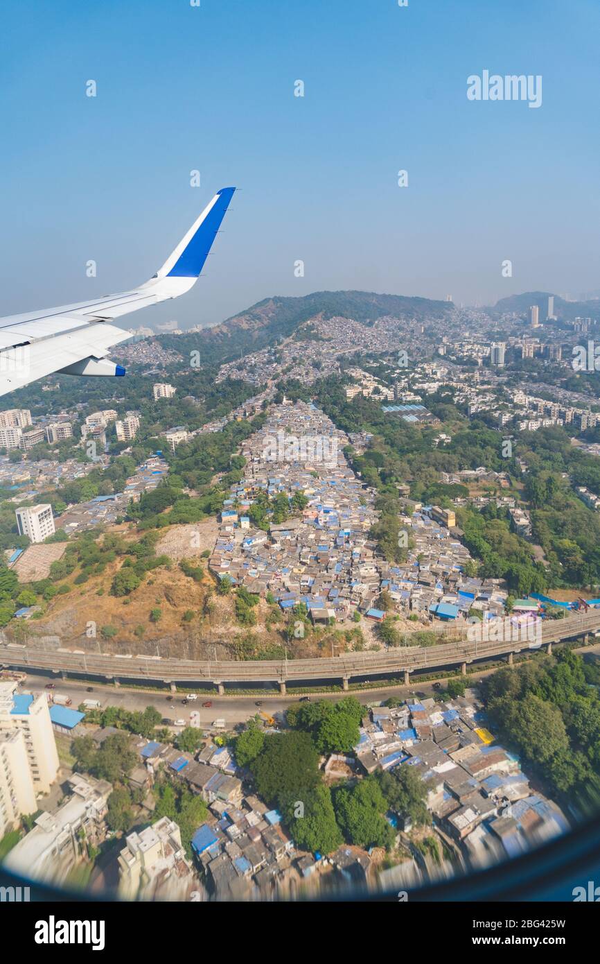 Aerial city view from an aircraft, Mumbai, India Stock Photo - Alamy
