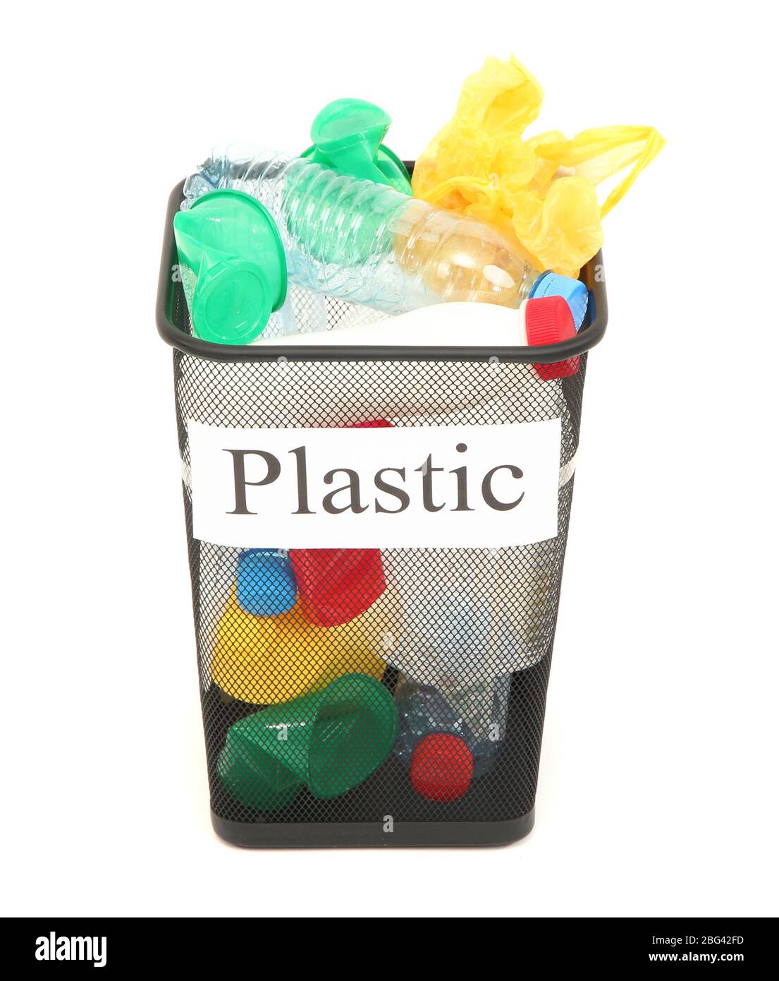 Bucket for waste sorting isolated on white Stock Photo - Alamy