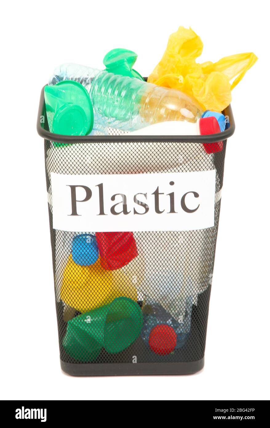 Bucket for waste sorting isolated on white Stock Photo - Alamy