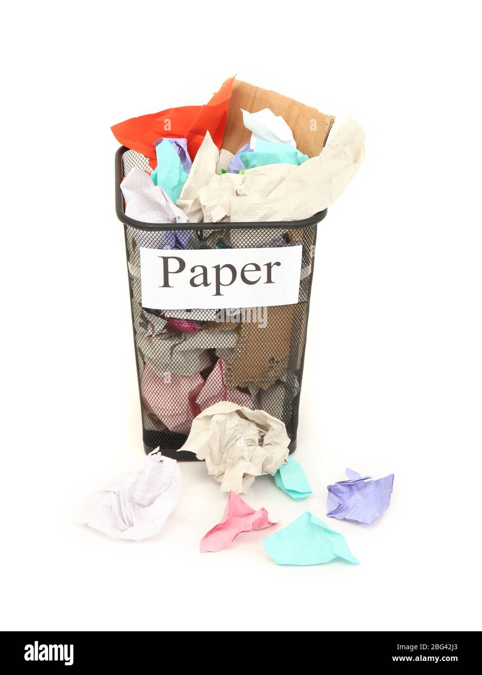 Bucket for waste sorting isolated on white Stock Photo - Alamy