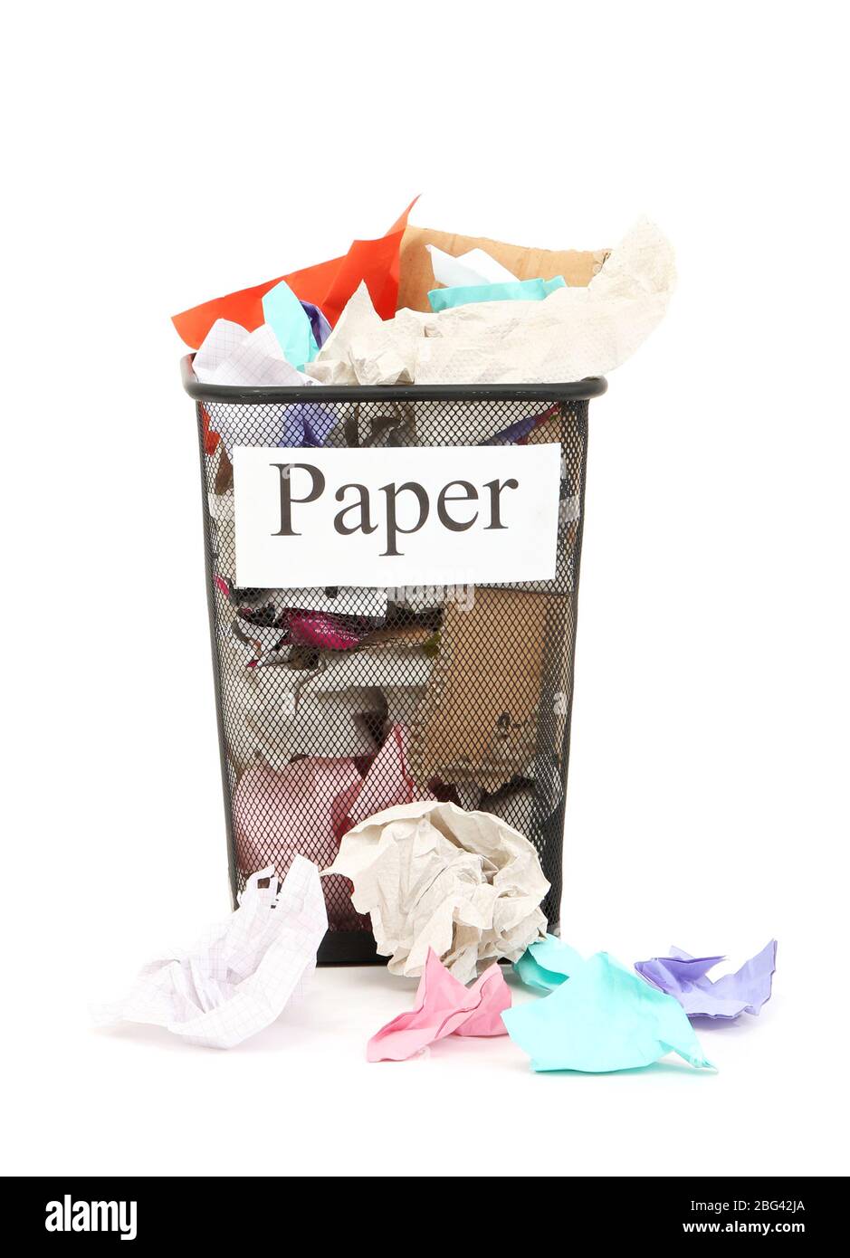 Bucket for waste sorting isolated on white Stock Photo - Alamy