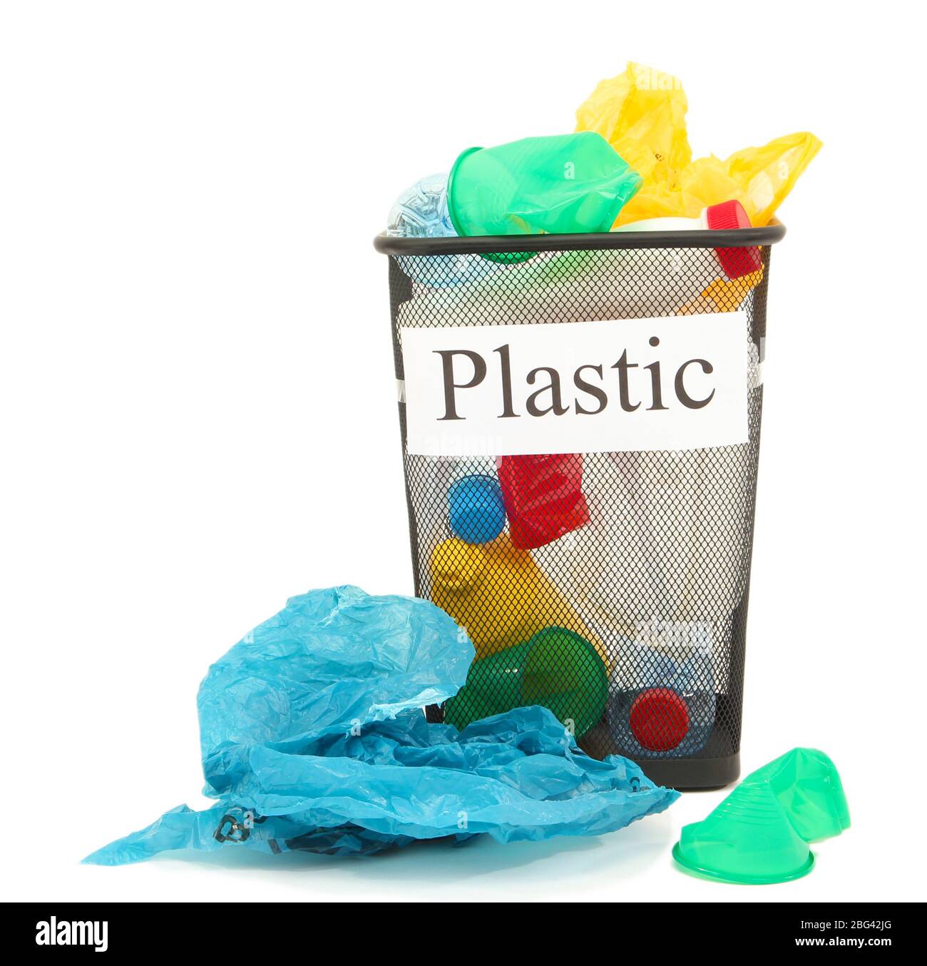 Bucket for waste sorting isolated on white Stock Photo - Alamy