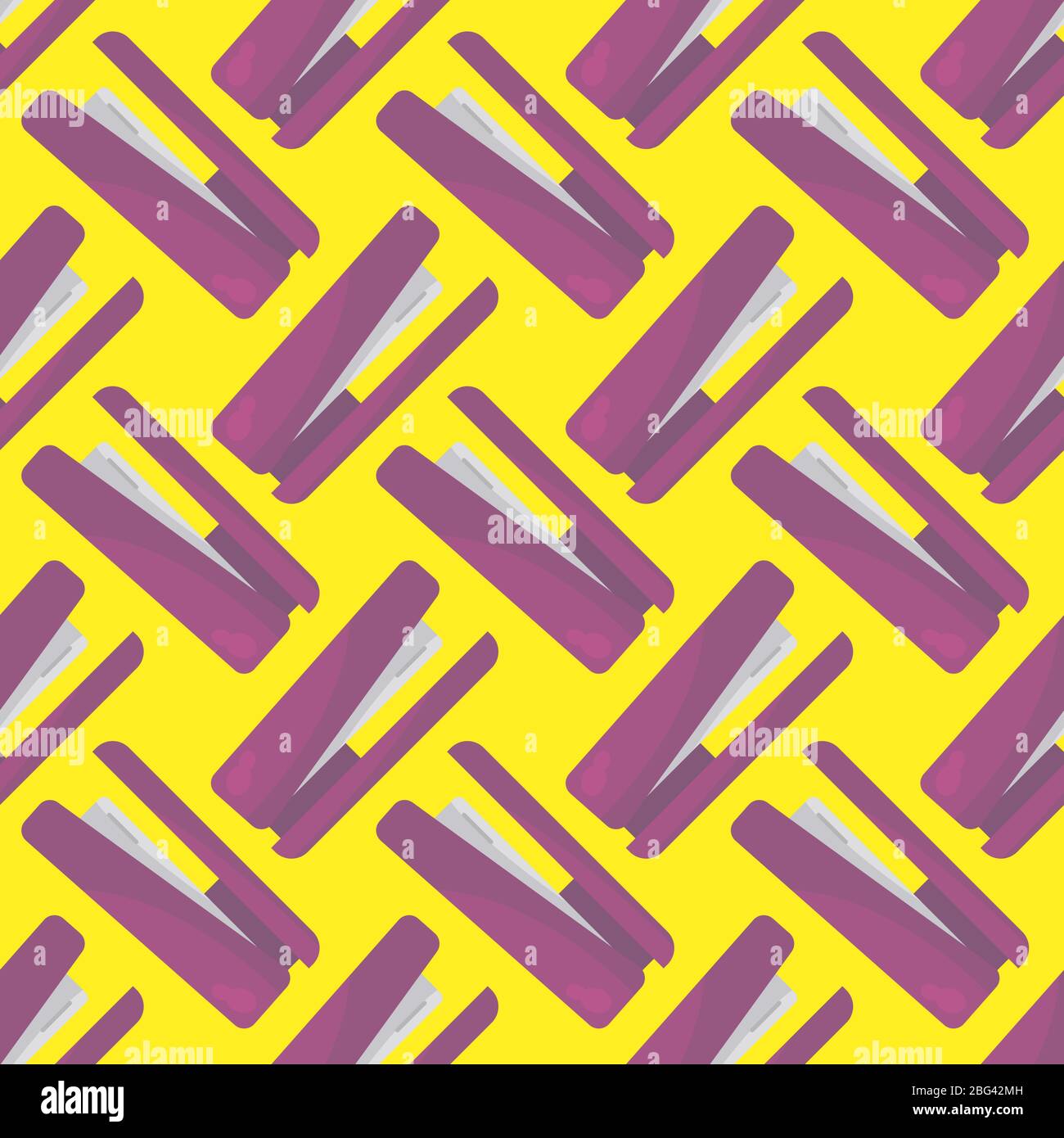 Purple stapler pattern, illustration, vector on white background Stock ...