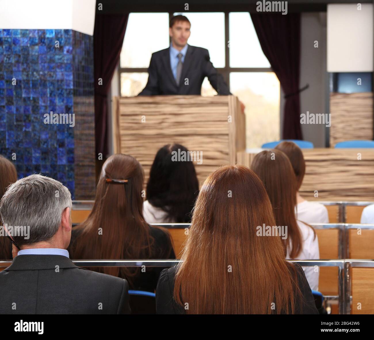 Business man is making a speech at conference room Stock Photo - Alamy
