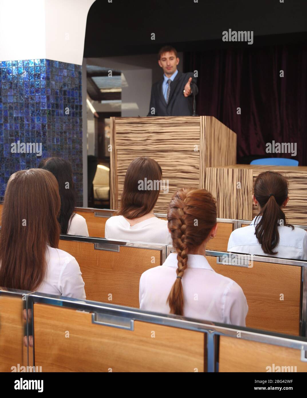 Business man is making a speech at conference room Stock Photo - Alamy