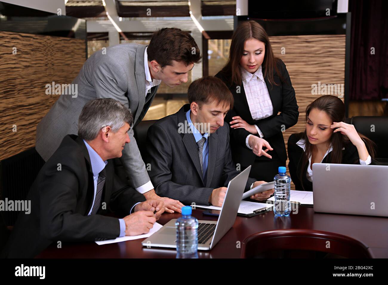 Business people working in conference room Stock Photo - Alamy
