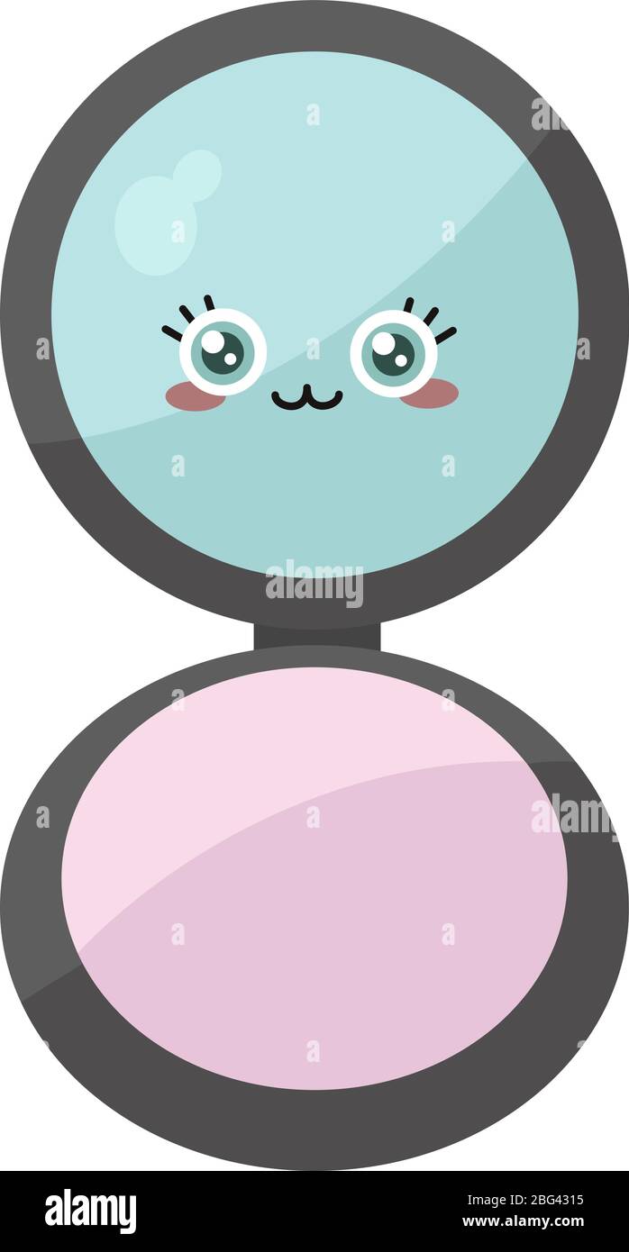 Makeup powder, illustration, vector on white background Stock Vector ...