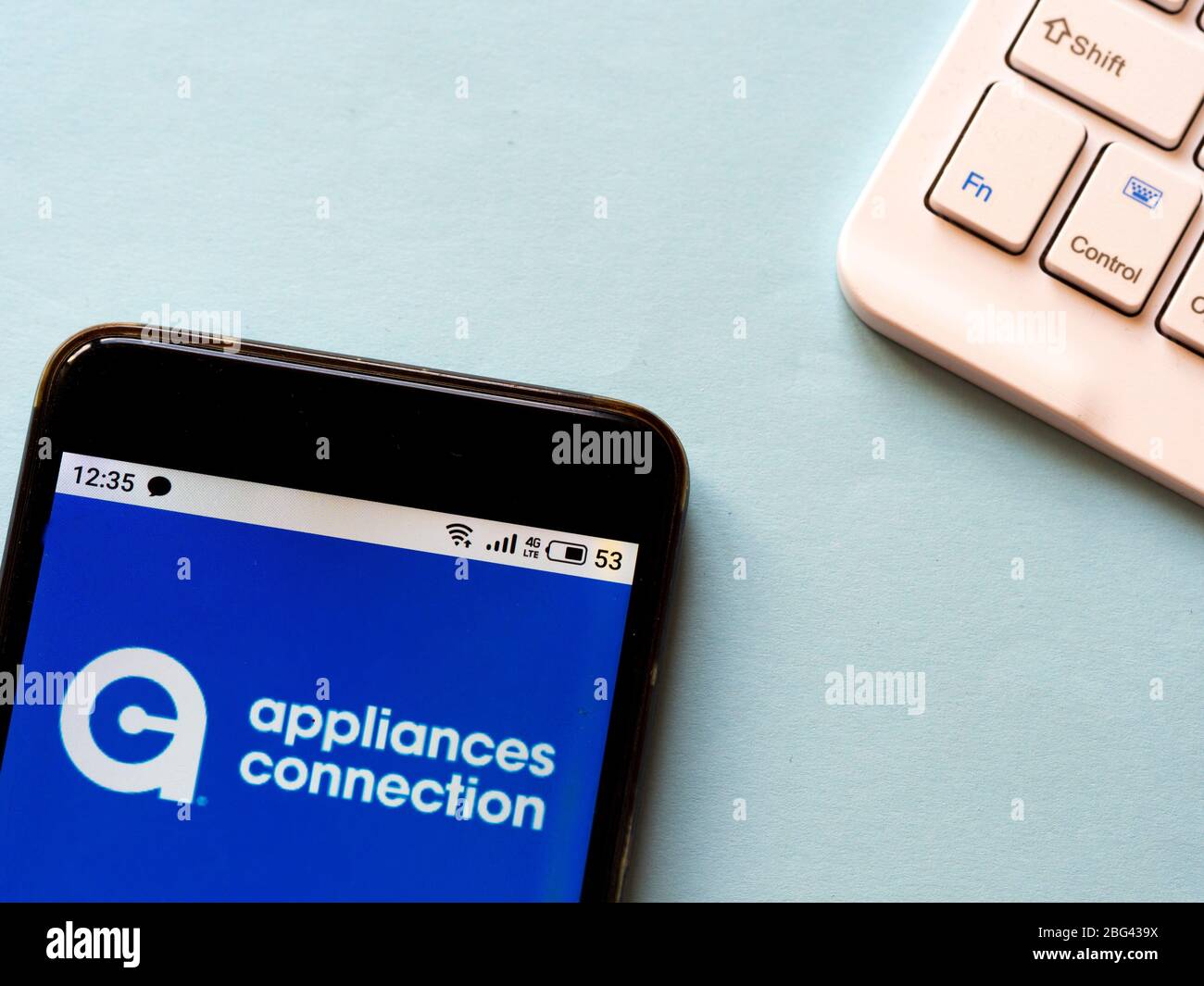 In this photo illustration an Appliances Connection logo seen displayed ...