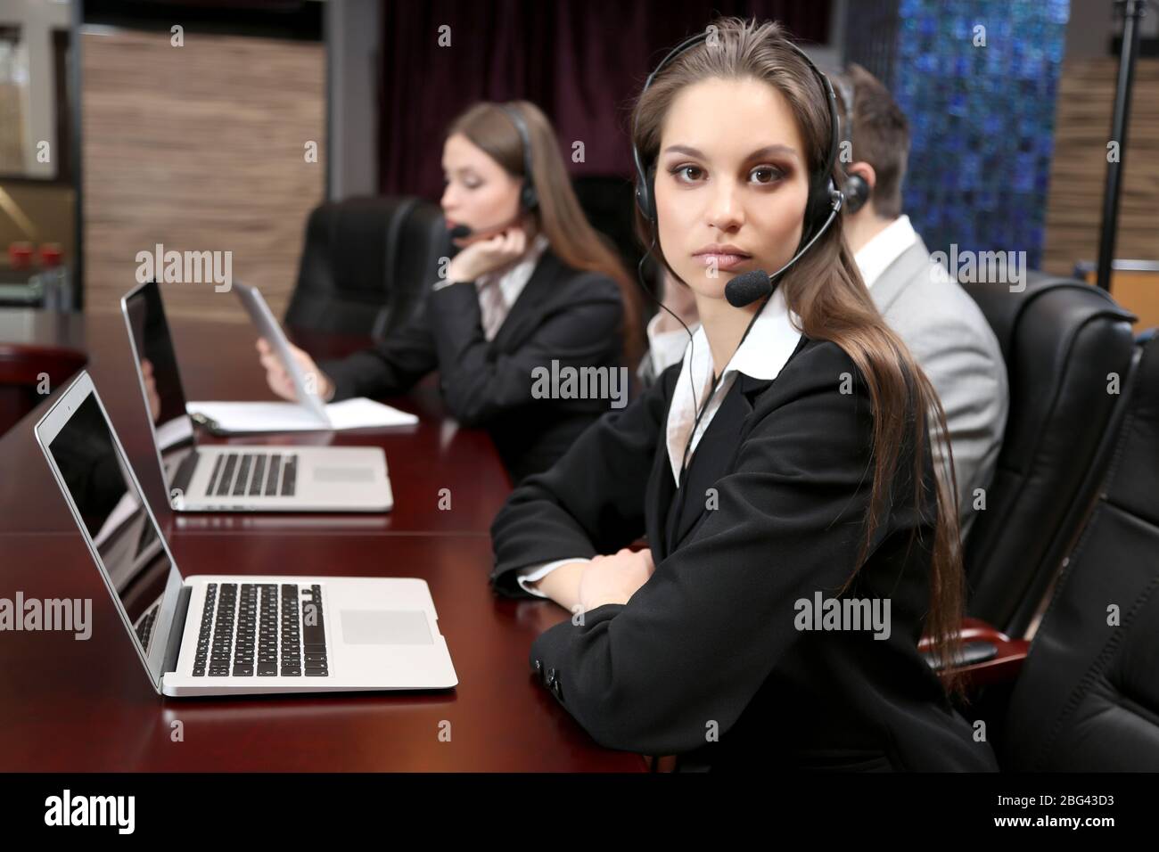Call center operators at work Stock Photo - Alamy