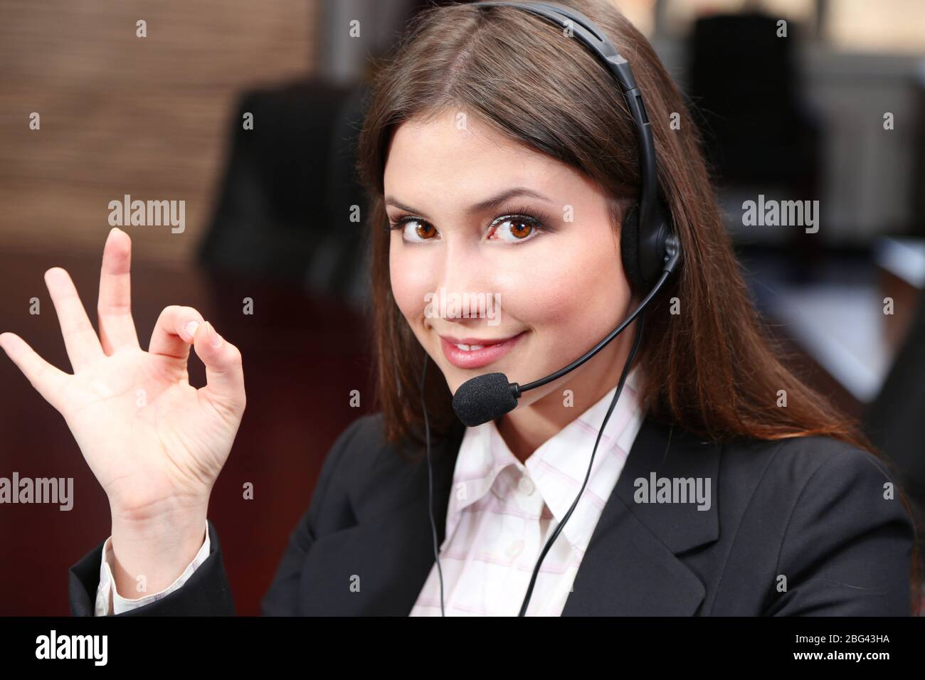Call center operator at work Stock Photo - Alamy