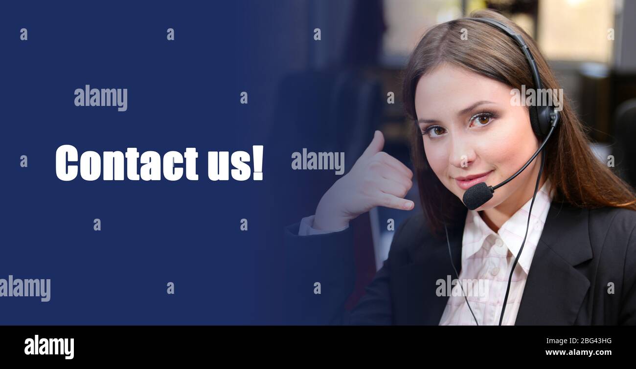 Call center operator at work Stock Photo - Alamy