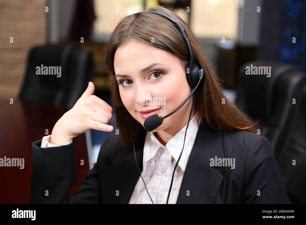 Call center operator at work Stock Photo - Alamy