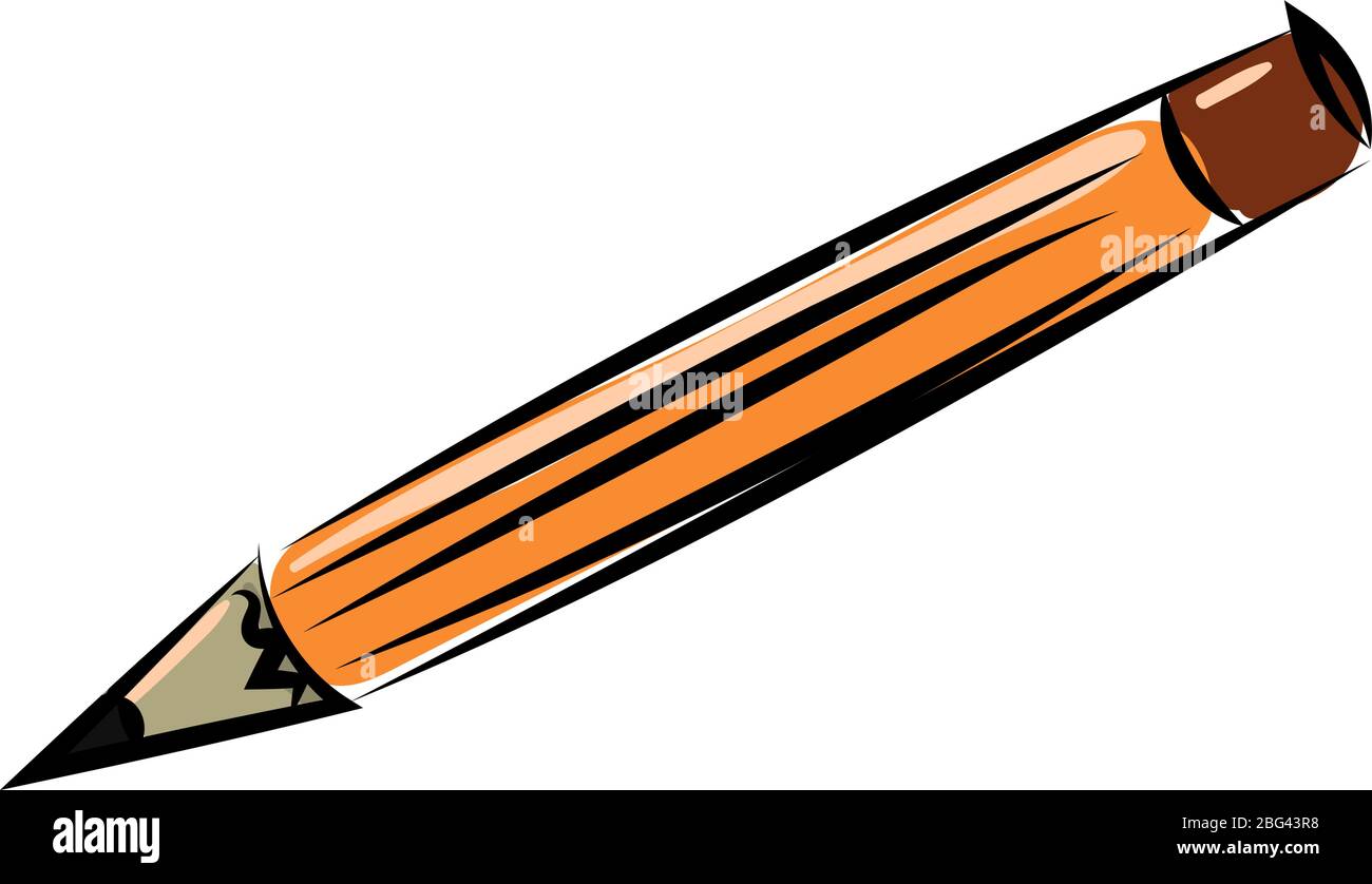 Pencil, illustration, vector on white background Stock Vector Image ...