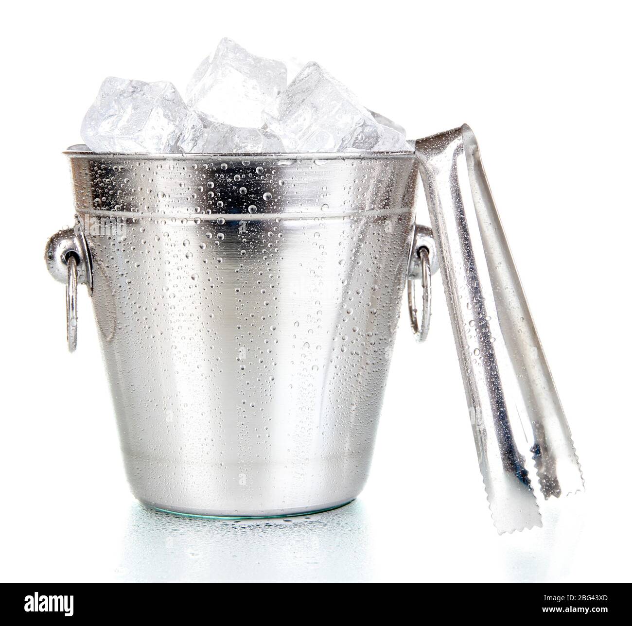 Metal ice bucket isolated on white Stock Photo - Alamy