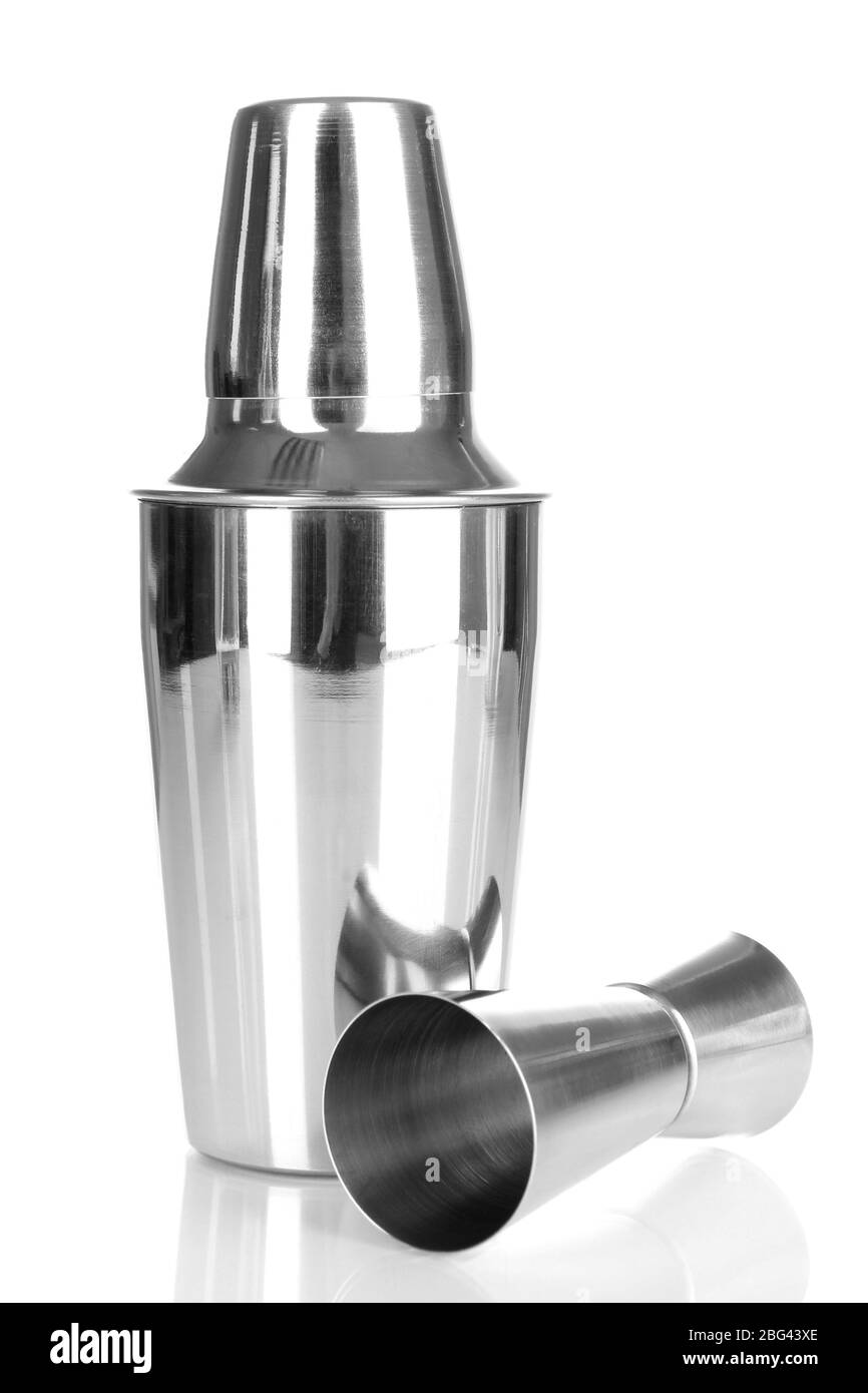 Cocktail shaker isolated on white Stock Photo - Alamy