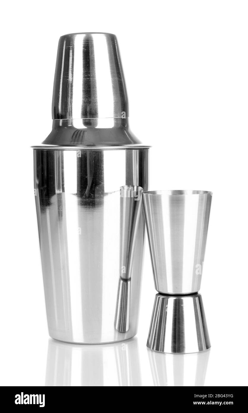 Cocktail shaker isolated on white Stock Photo - Alamy