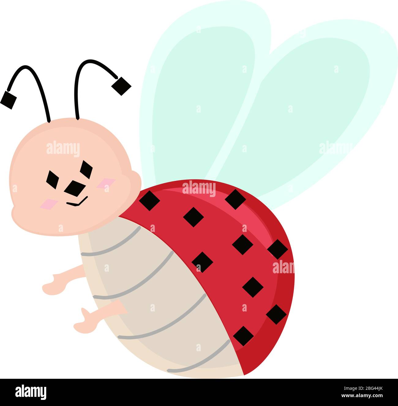 Flying ladybug, illustration, vector on white background Stock Vector ...