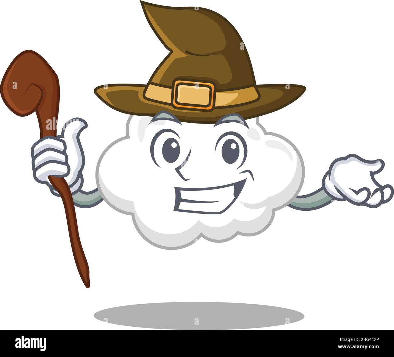 White cloud sneaky and tricky witch cartoon character Stock Vector ...