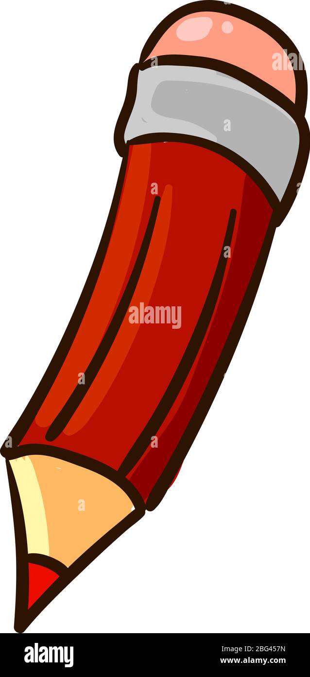 Red pencil, illustration, vector on white background Stock Vector Image ...