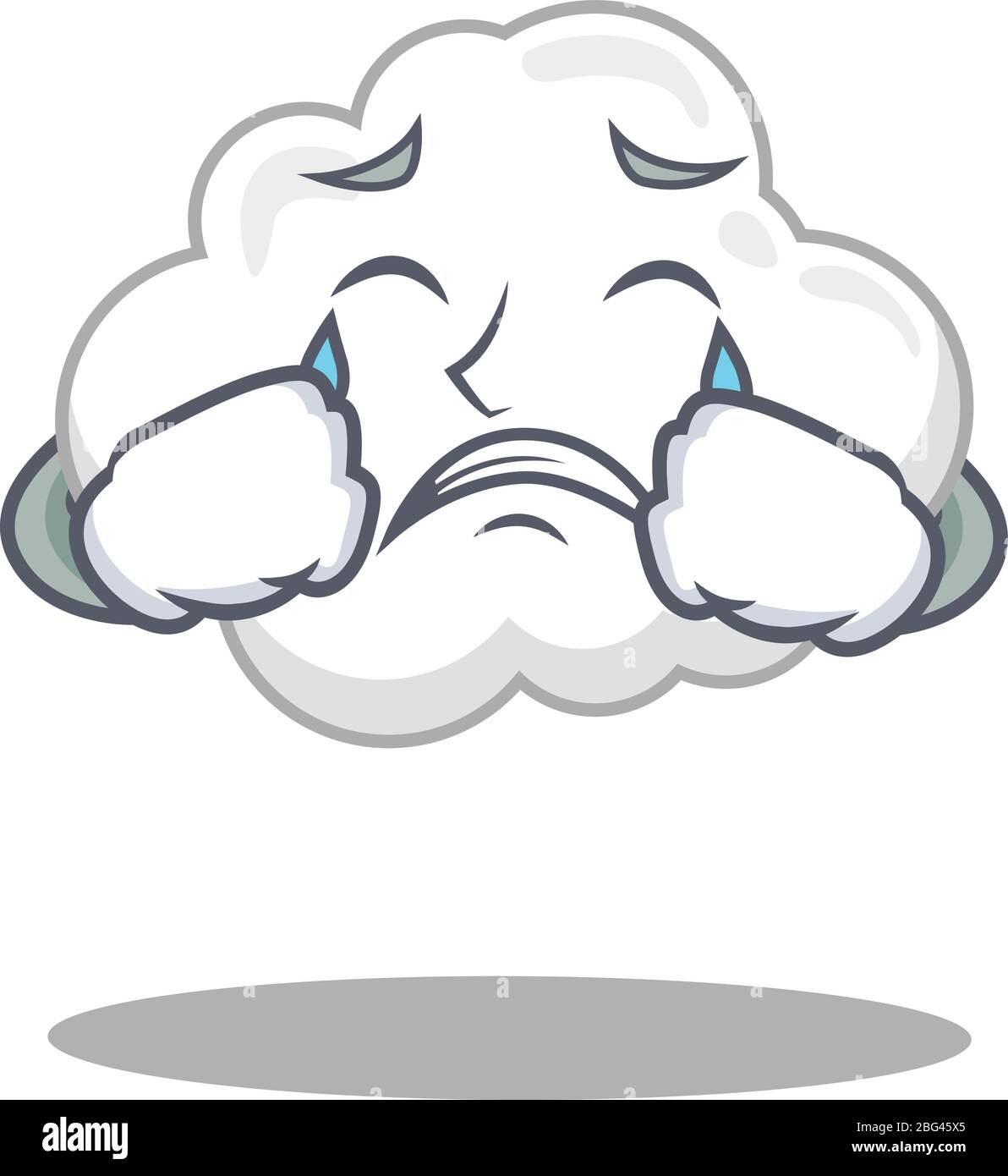 Cartoon character design of white cloud with a crying face Stock Vector ...