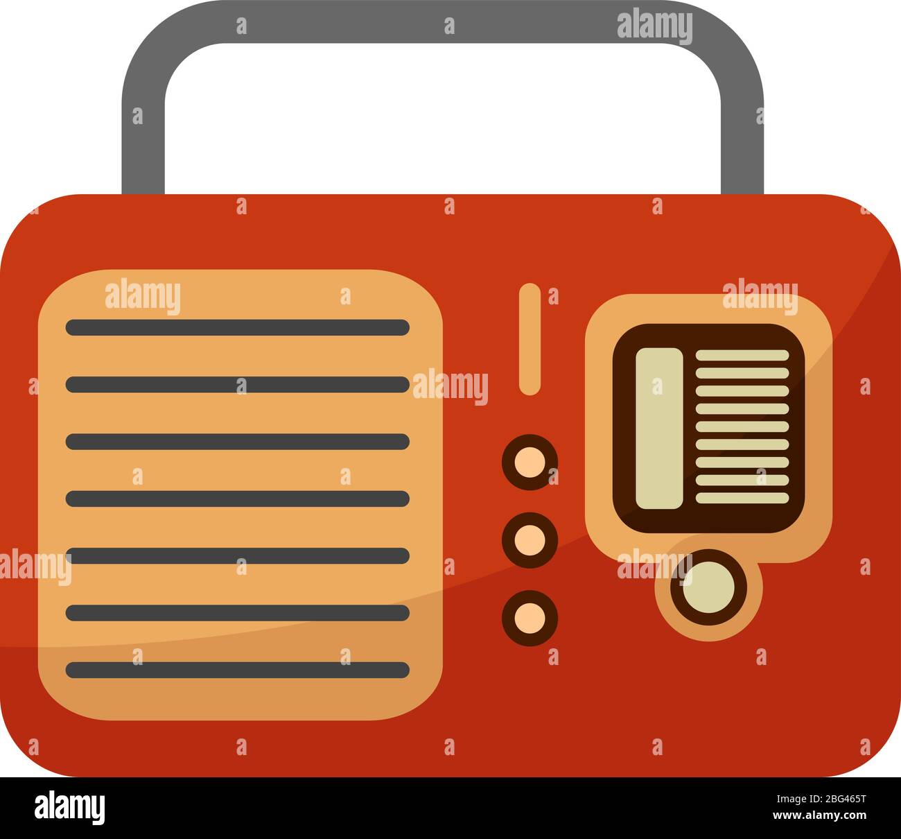 Red radio set, illustration, vector on white background Stock Vector ...