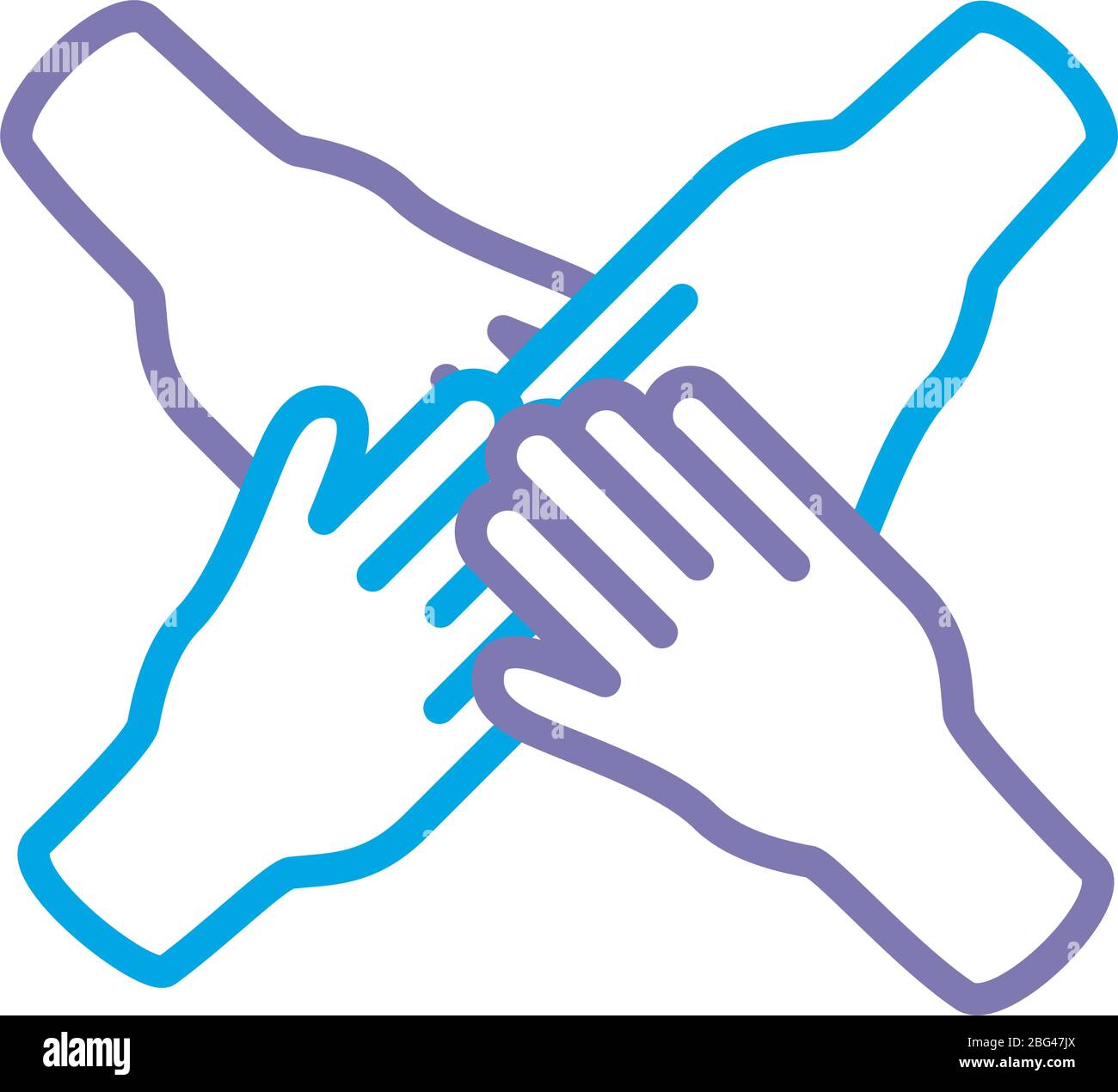 hands human solidarity line style Stock Vector Image & Art - Alamy
