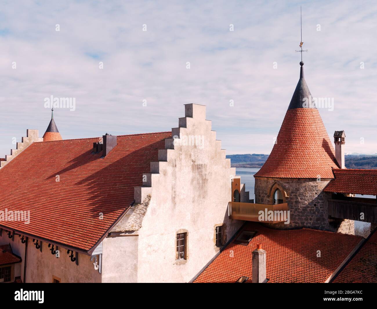 View of Grandson Castle, one of the best-preserved medieval fortresses ...