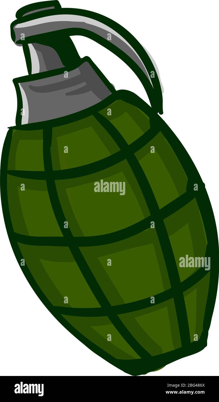 Hand grenade, illustration, vector on white background Stock Vector ...