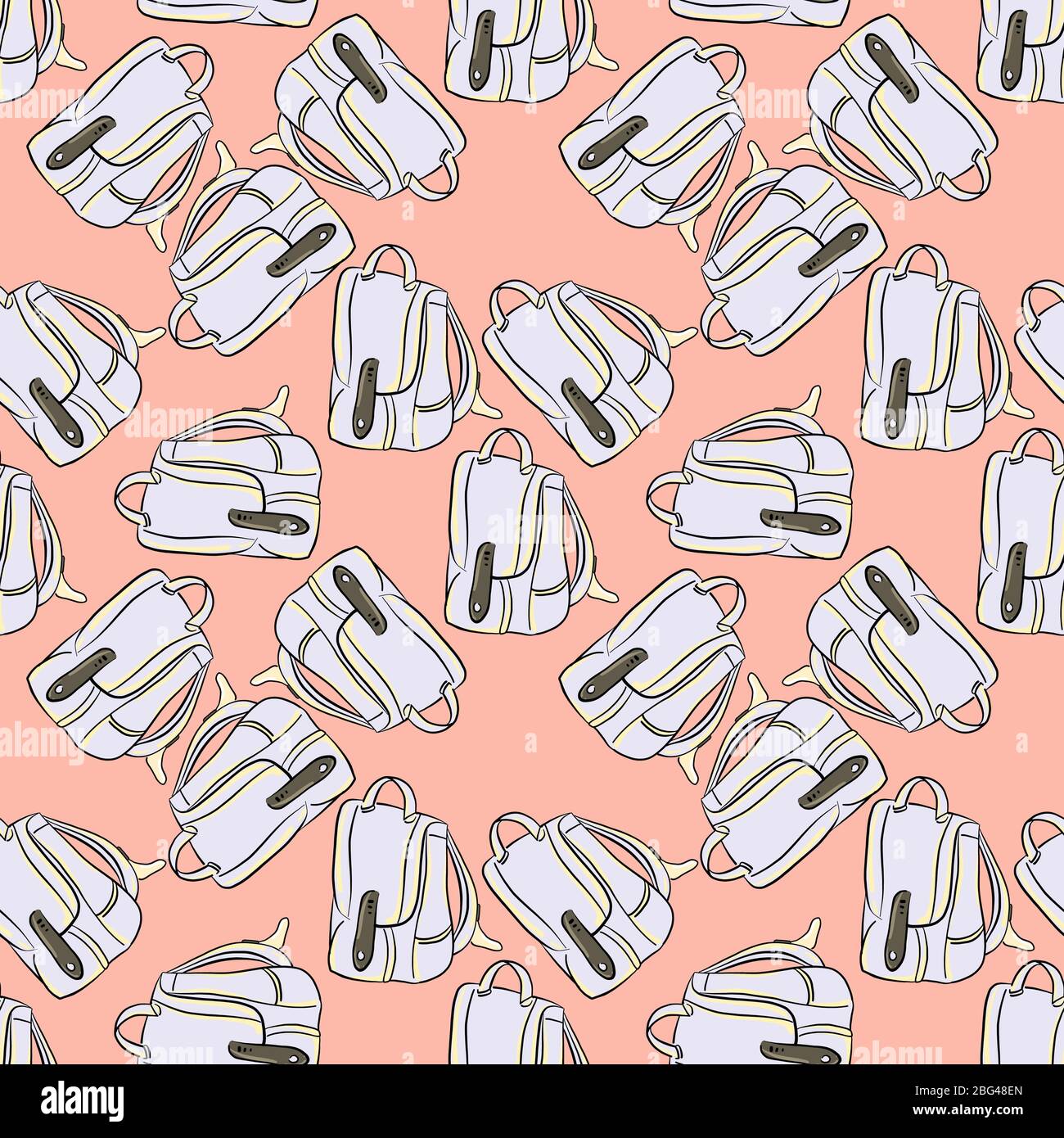 Backpack pattern, illustration, vector on white background Stock Vector ...