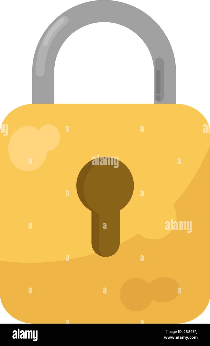 Golden padlock on white Stock Vector Images - Alamy