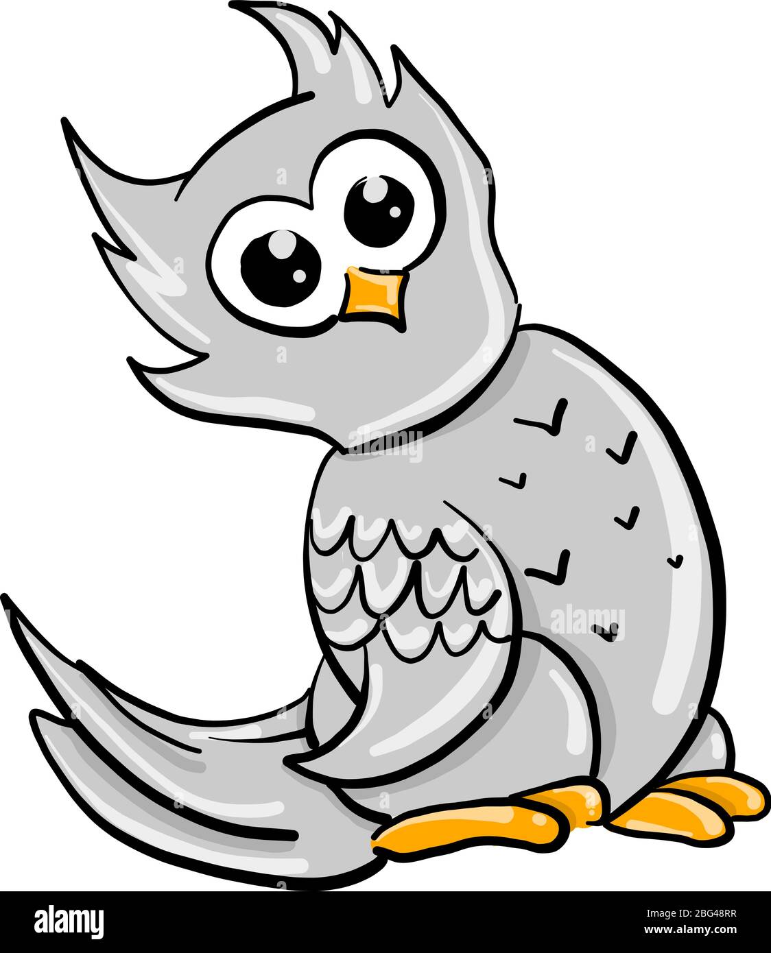 White owl, illustration, vector on white background Stock Vector Image ...