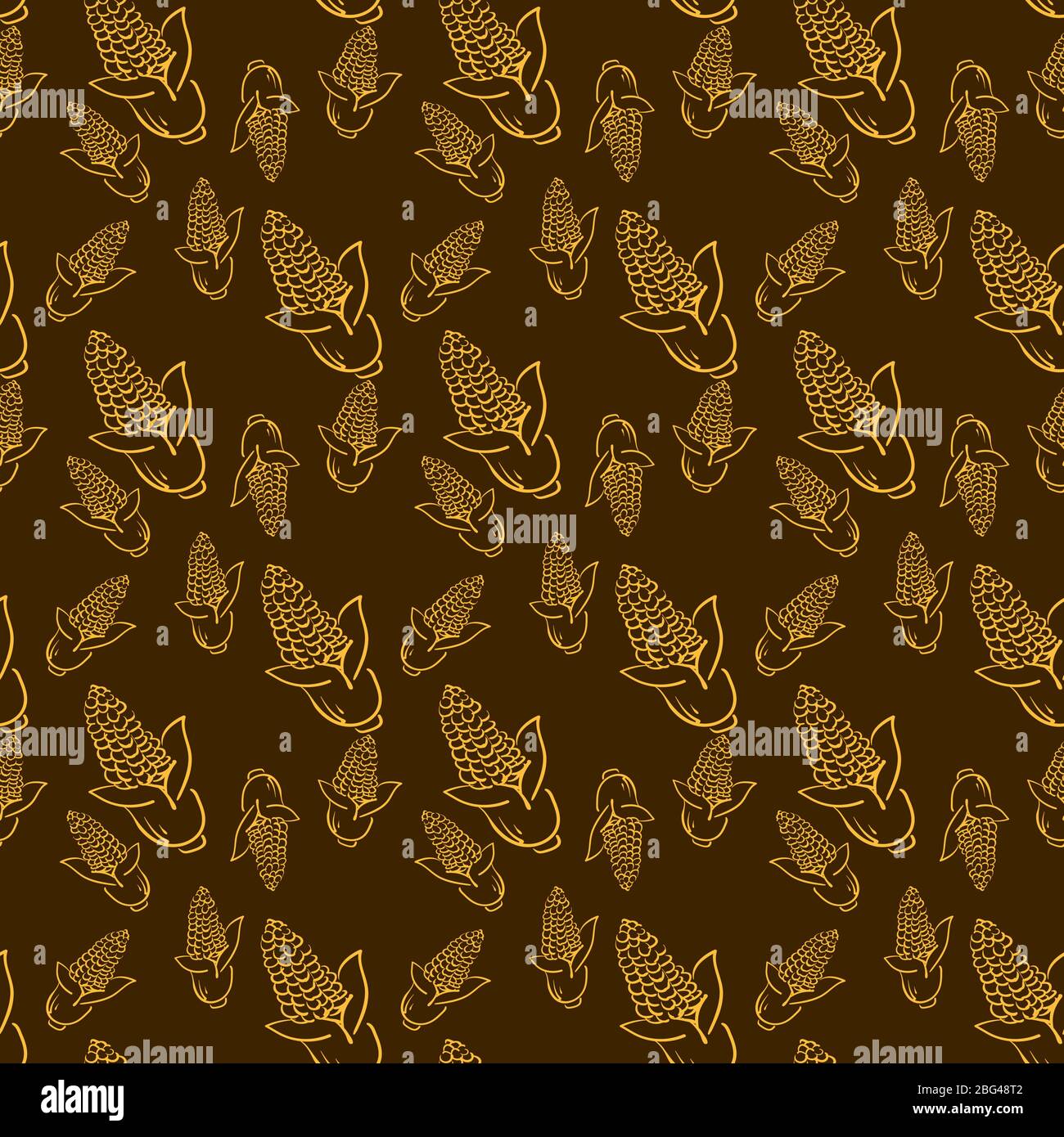 Yellow corn wallpaper, illustration, vector on white background Stock ...