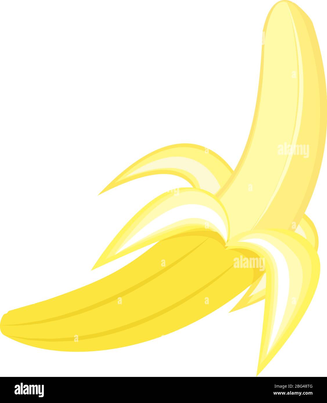 Fresh banana, illustration, vector on white background Stock Vector ...