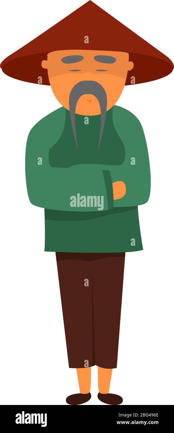 Chinese country man, illustration, vector on white background Stock ...