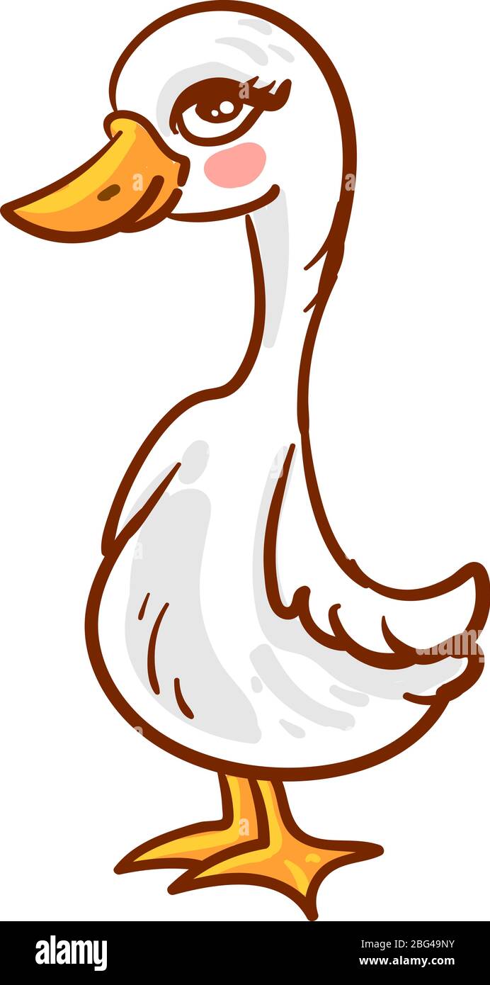 Beautiful goose, illustration, vector on white background Stock Vector ...