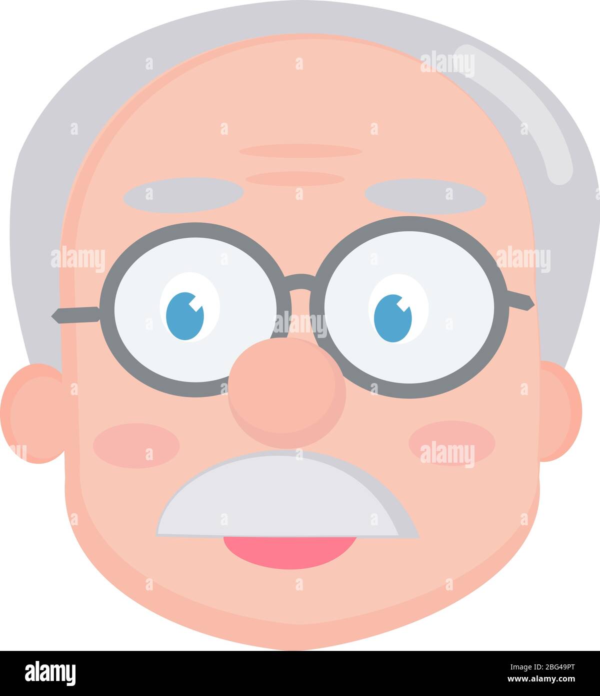 Grandfather with glasses, illustration, vector on white background ...