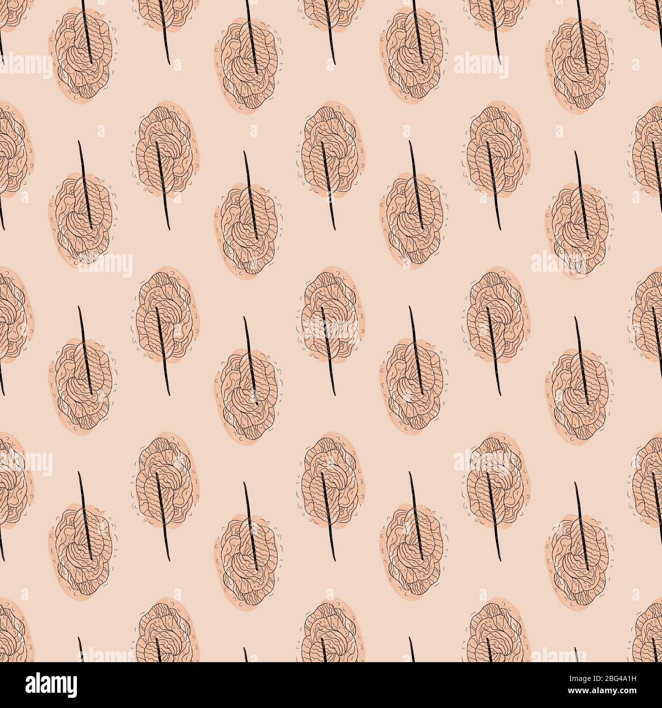 Autumn trees pattern, illustration, vector on white background Stock ...