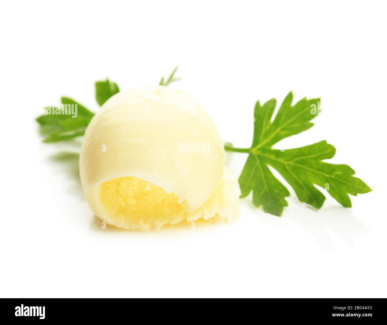 Butter curl, isolated on white Stock Photo - Alamy