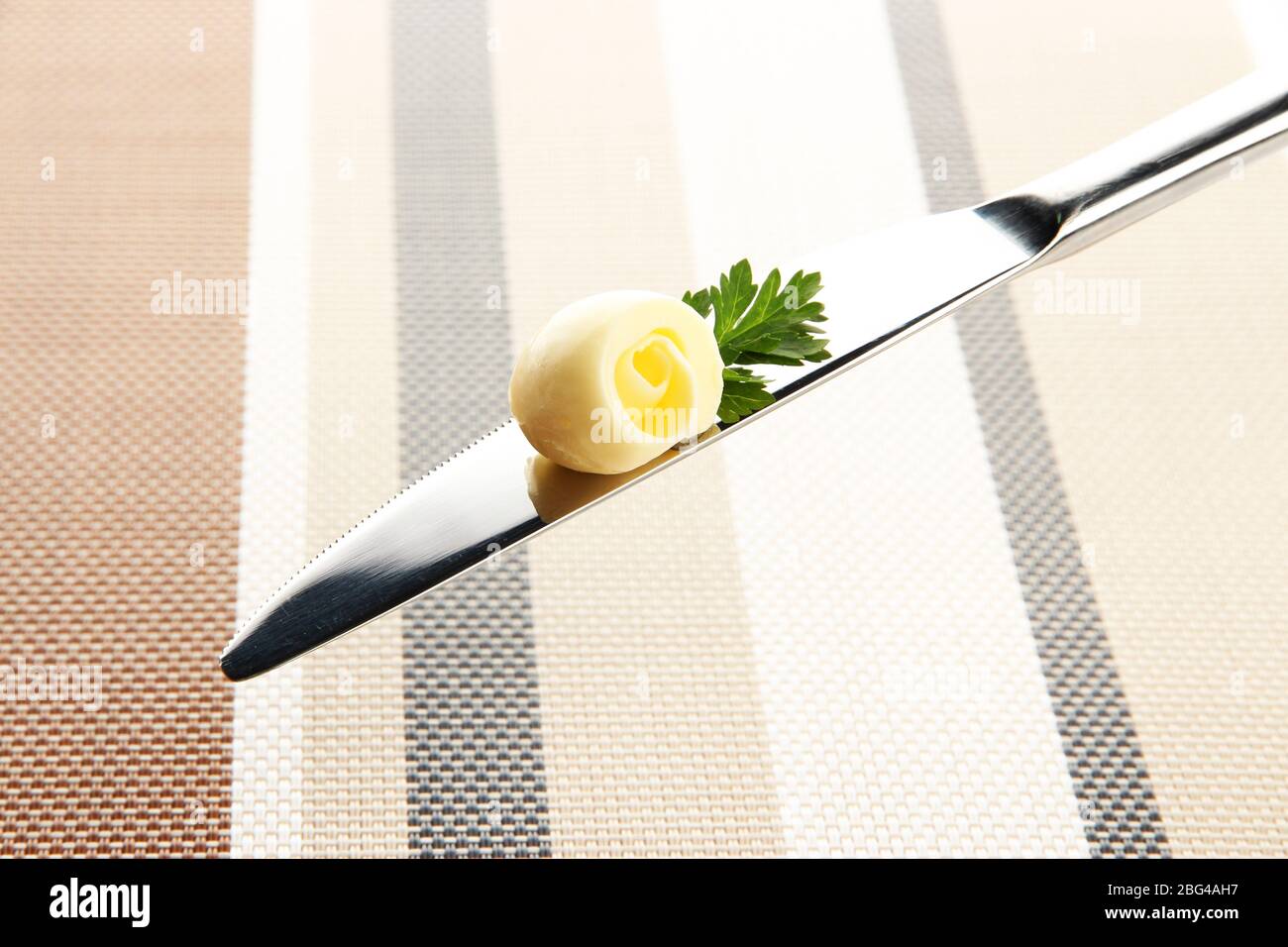 Butter curl on knife hi-res stock photography and images - Alamy