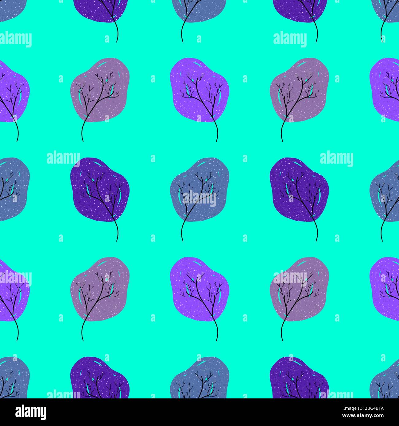 Pattern of trees, illustration, vector on white background Stock Vector ...