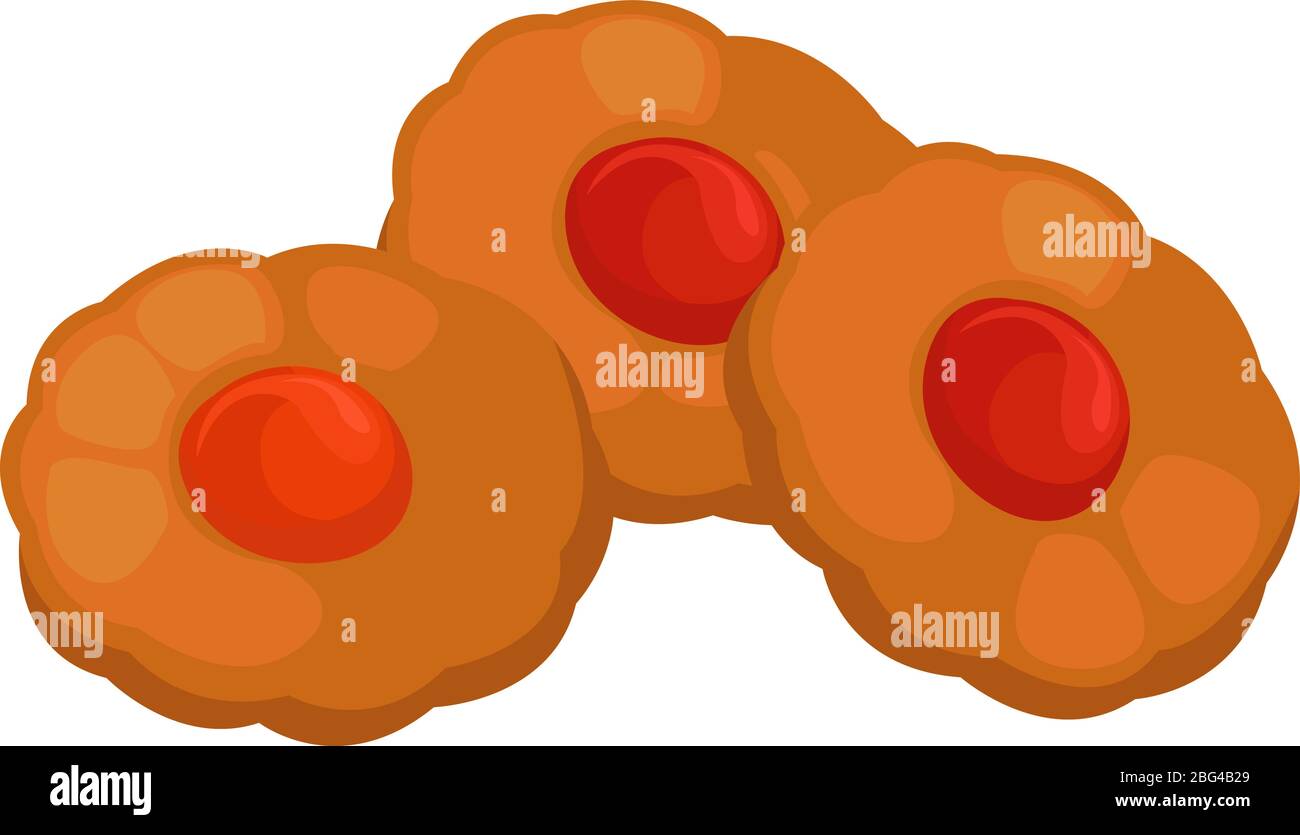 Cookies with jam, illustration, vector on white background Stock Vector ...