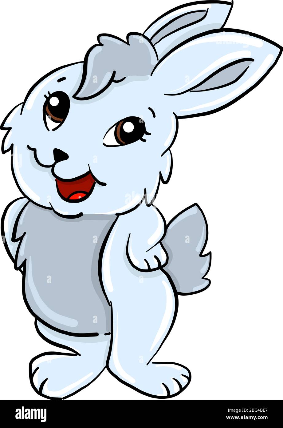 Funny bunny, illustration, vector on white background Stock Vector ...