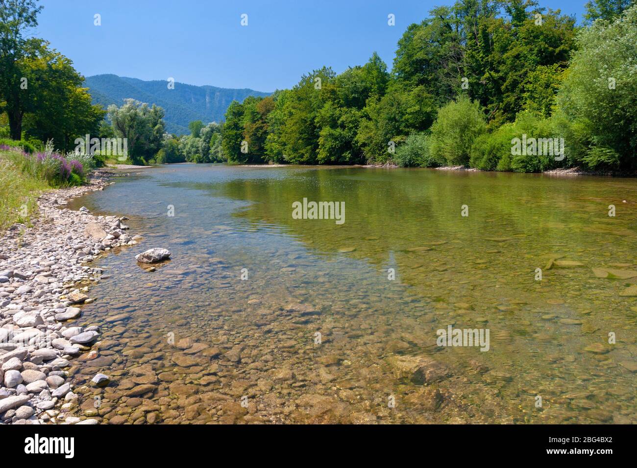Rocky river bed on the Kolpa (Kupa) River Stock Photo - Alamy