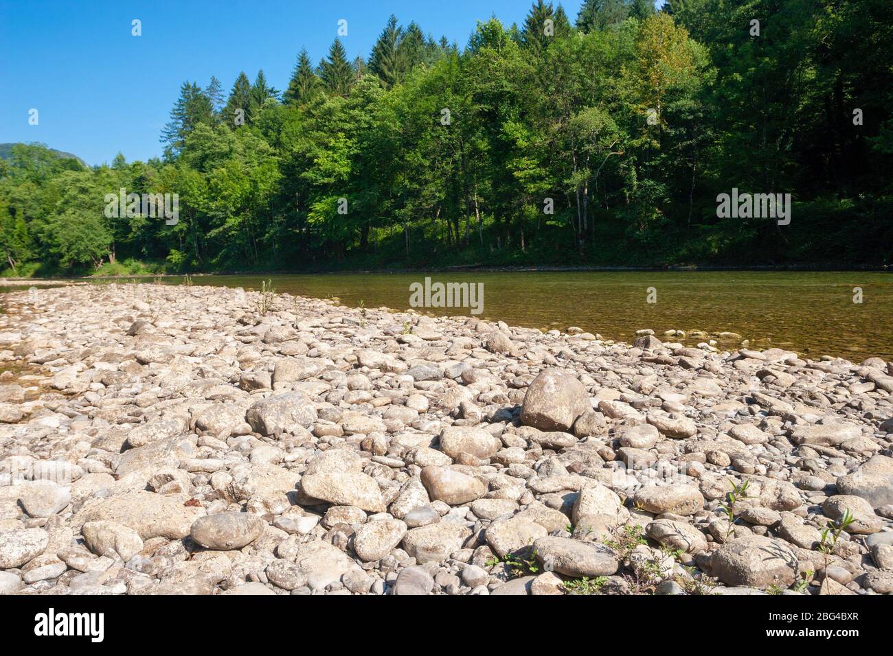 Rocky river bed on the Kolpa (Kupa) River Stock Photo - Alamy