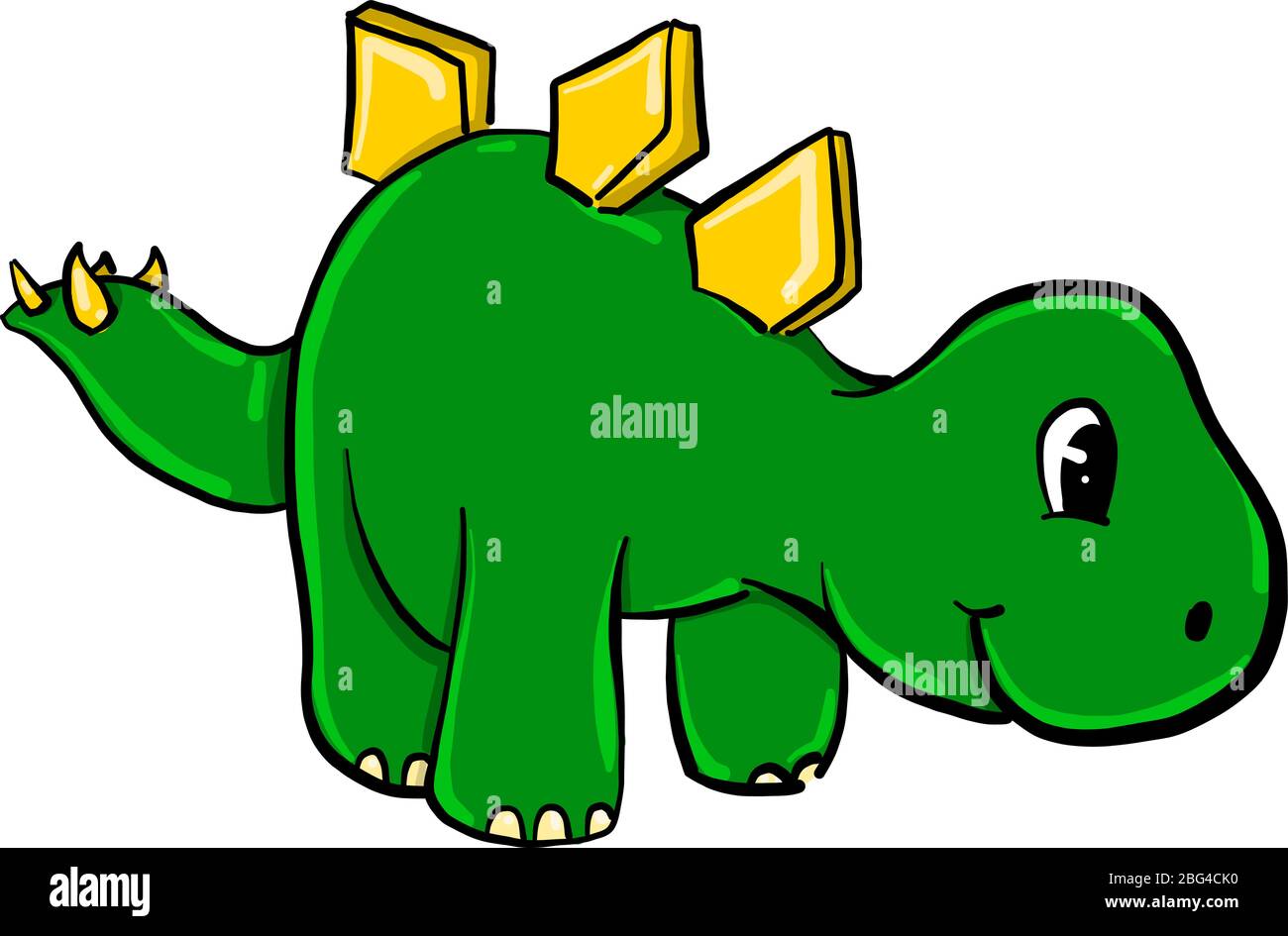 Little dinosaur, illustration, vector on white background Stock Vector ...