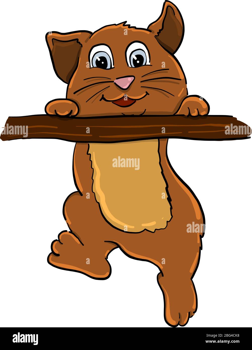 Kitten on the tree Stock Vector Images - Alamy