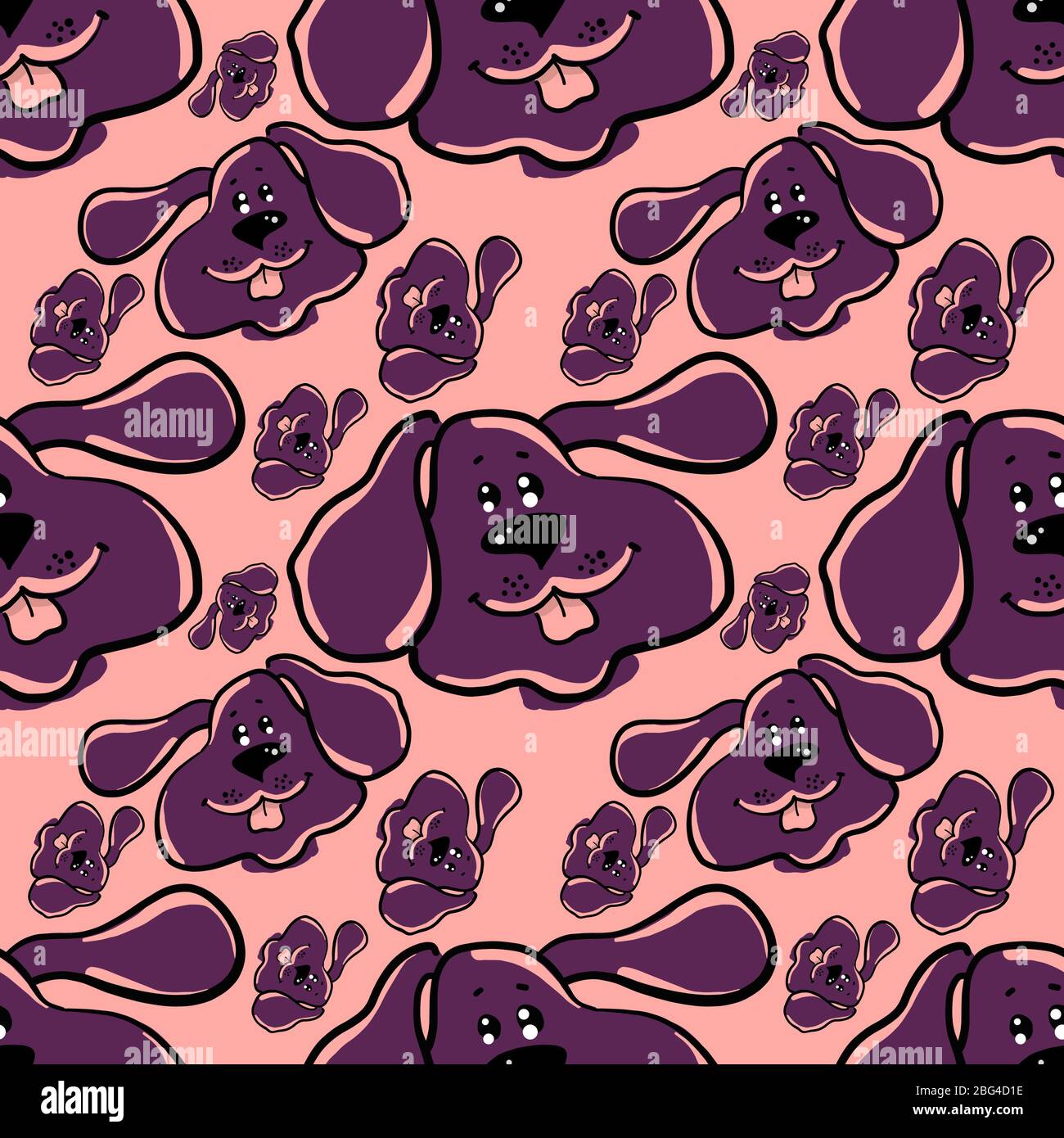 Dog head pattern, illustration, vector on white background Stock Vector ...