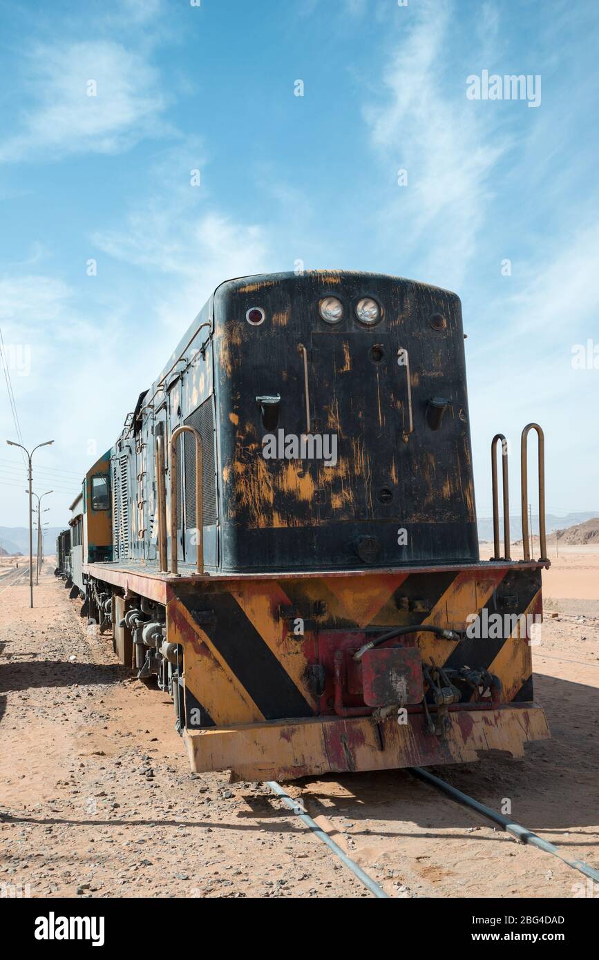 steam locomotive, Hejaz Railway, Wadi Rum, Jordan Stock Photo - Alamy