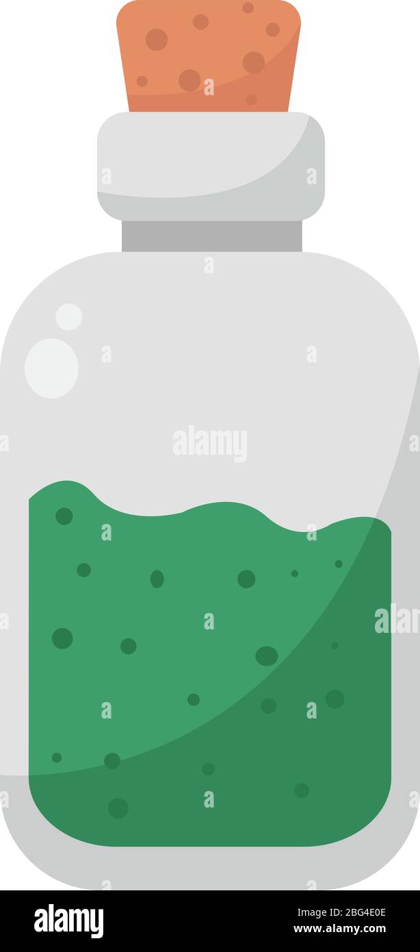 Green elixir, illustration, vector on white background Stock Vector ...