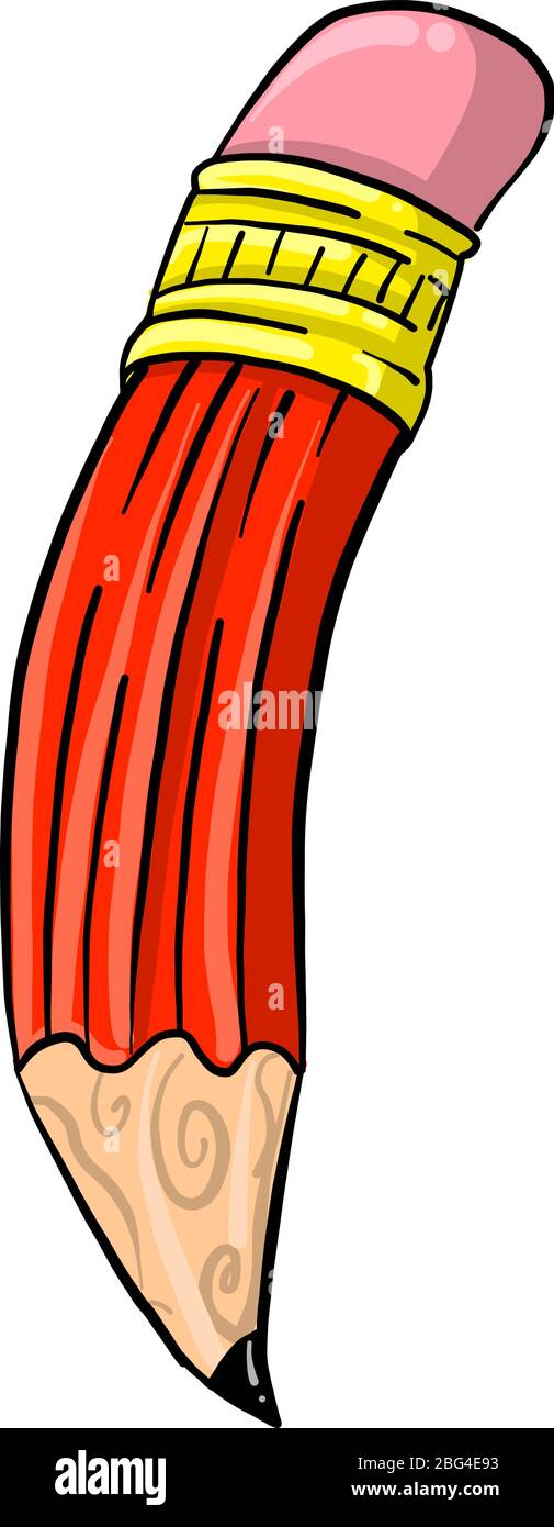 Red pencil, illustration, vector on white background Stock Vector Image ...